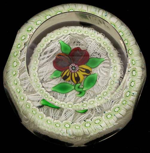 Perthshire Glass Pansy Paperweight