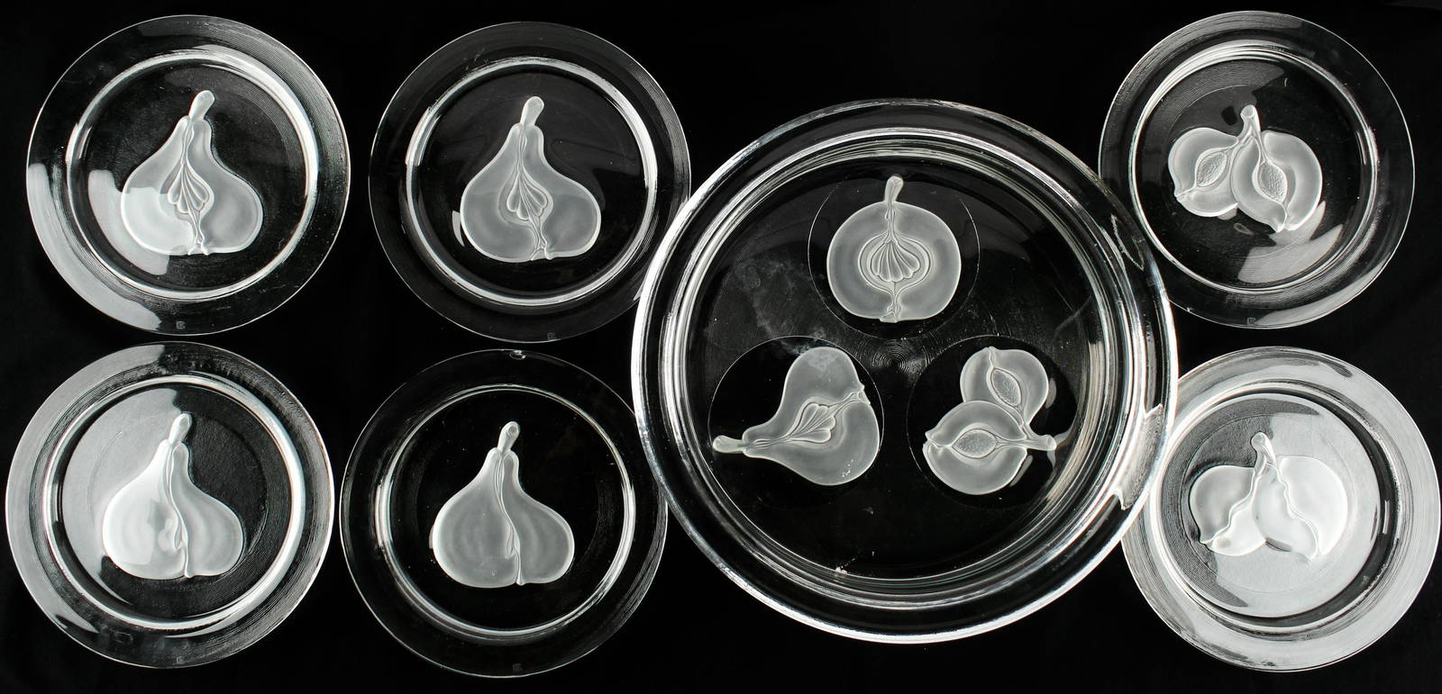 Claus J. Riedel Etched Fruit Plates & Charger Auction