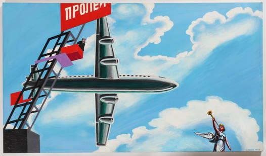 Mason Rader (american, B. 1961) Out For Blood, Painting, Mixed Media On ...