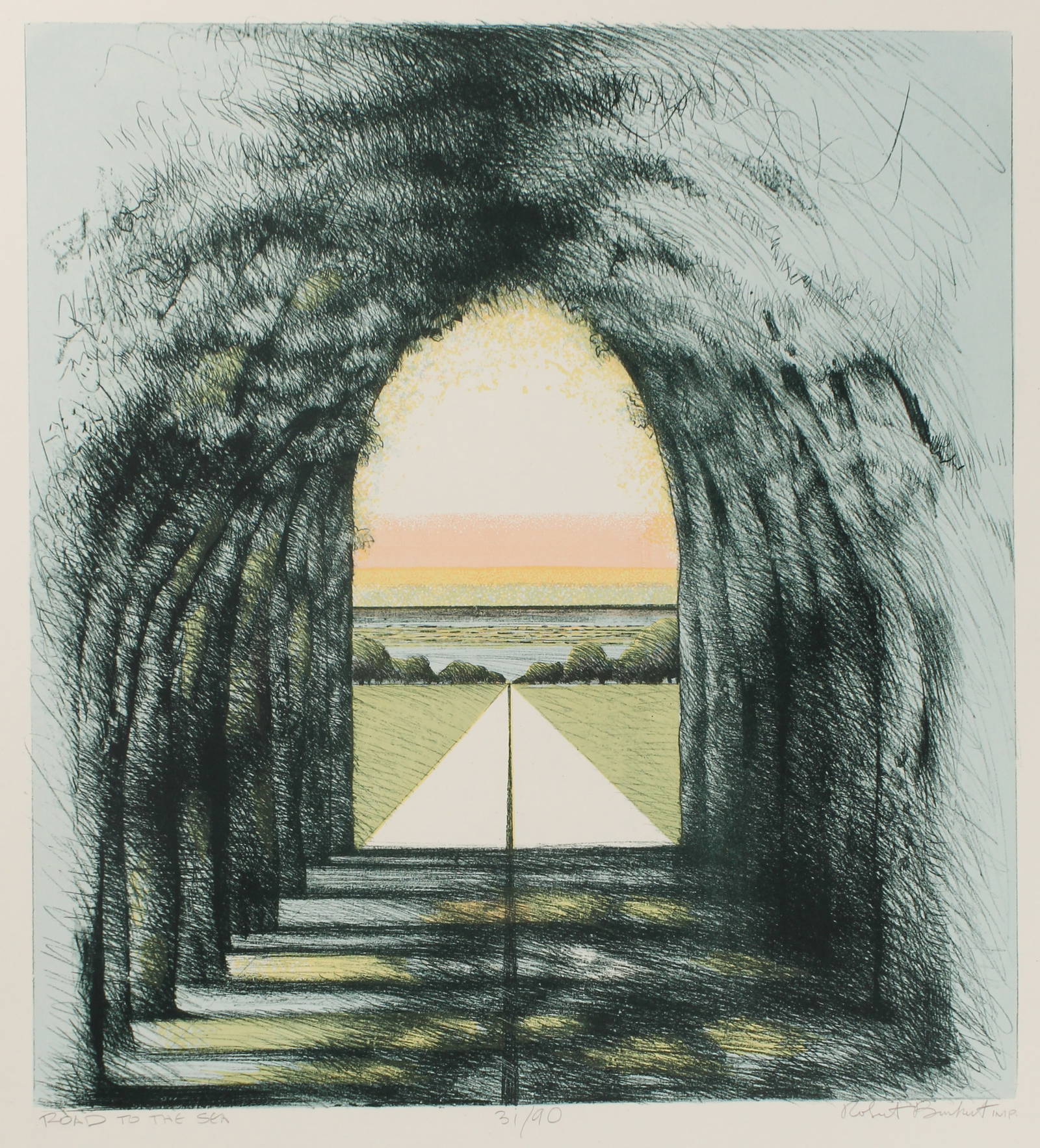 Robert Burkert (american, B. 1930) Road To The Sea, Lithograph, Art Auction