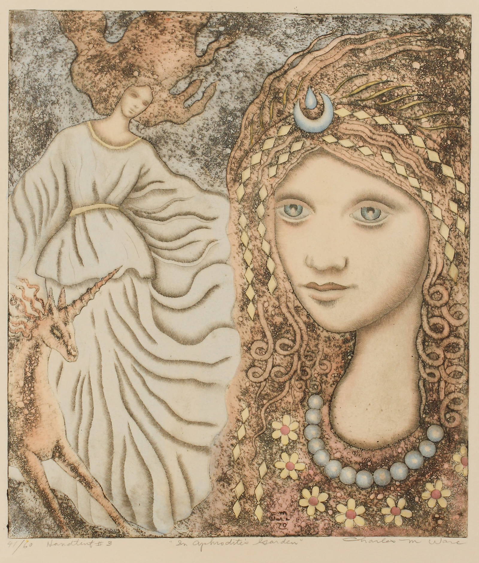 Charles M. Ware (american, 1921-2005) In Aphrodite's Garden, Etching ...