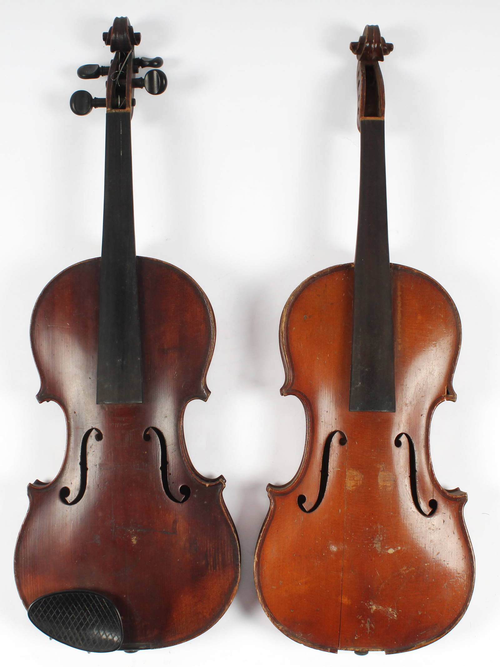 Two Antique German Violins Incl. Friedrich August Heberlein Auction