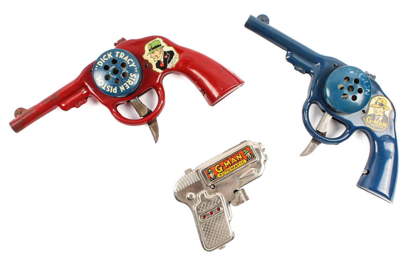 Marx Dick Tracy And G Man Siren Pistols Automatic Pistol Auction
