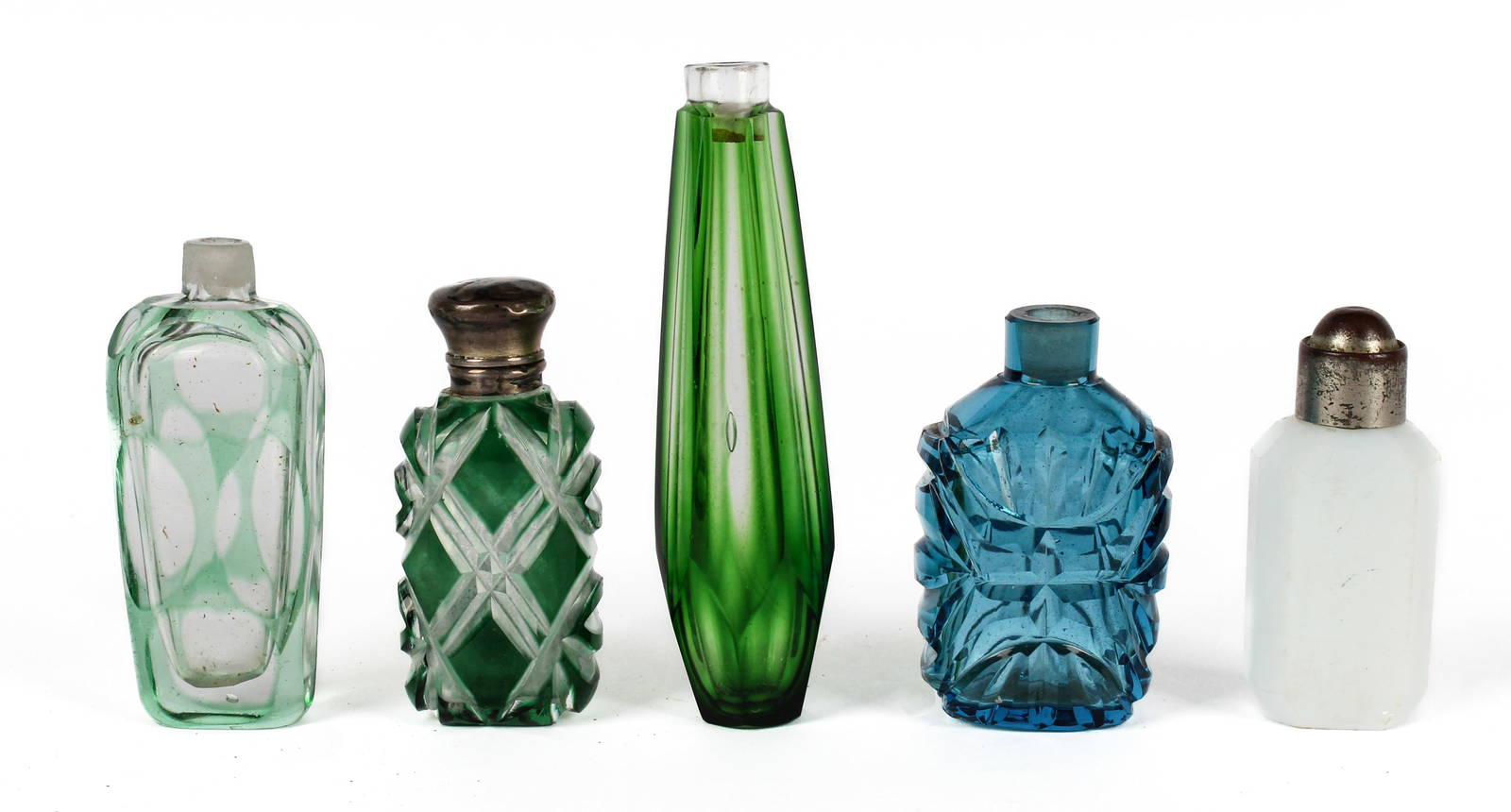 Antique Colored Glass Scent Bottles Auction