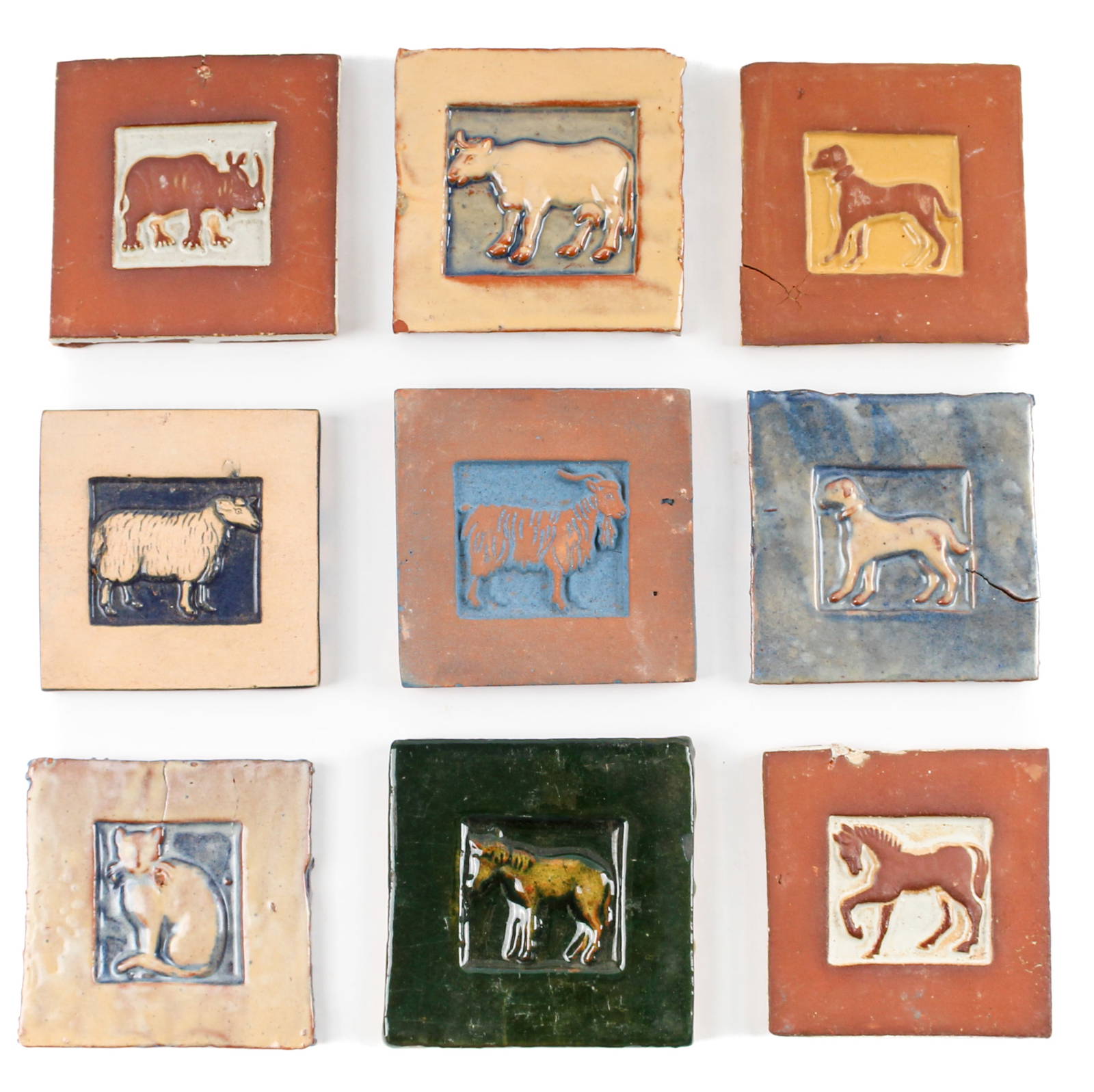 Mercer Moravian Pottery Animal Art Tiles Auction