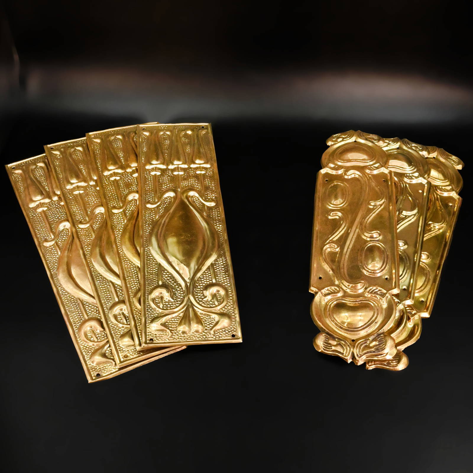 Set Of Seven Art Nouveau Pressed Decorative Backplates Auction