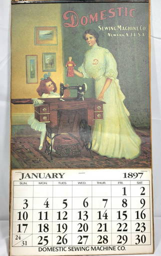 1897 domestic sewing machine calendar - Dec 03, 2022 | Eveland Auctions ...