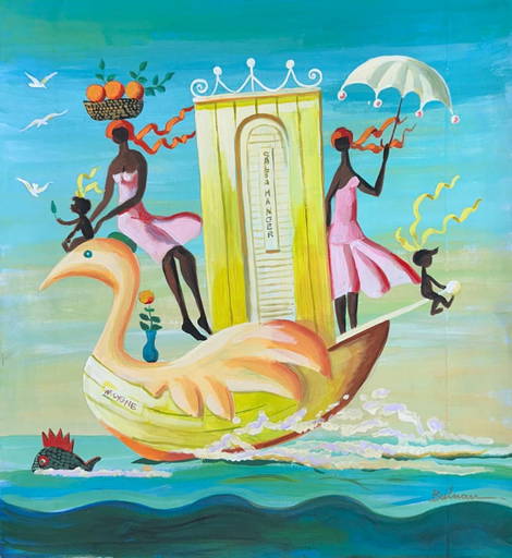 Orville Bulman (mixed Media On Paper Painting) In The Style Of