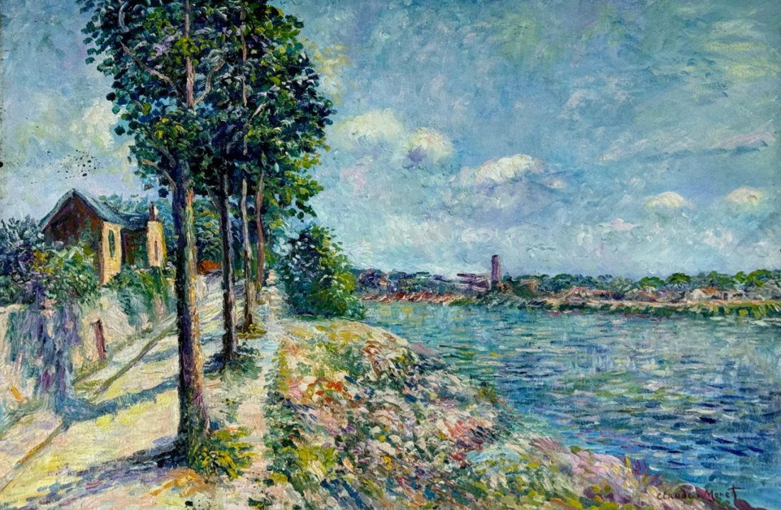 Claude Monet (oil On Canvas Painting ) In The Style Of Auction