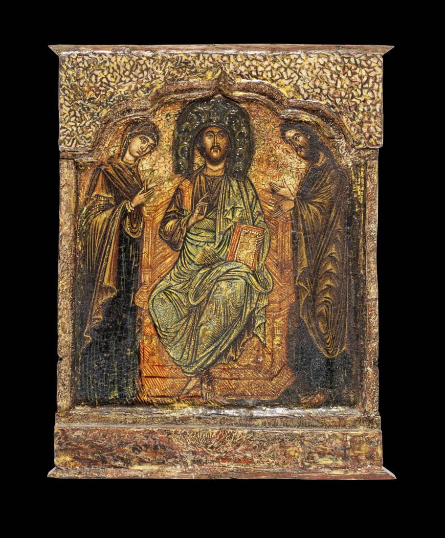 Mittelteil Eines Triptychons Mit Deesis. Auction
