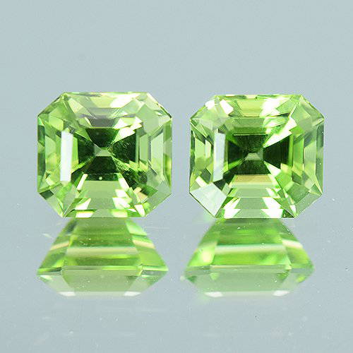 100% Natural Peridot Pair 3.14cts Nice Yellowish Green Color