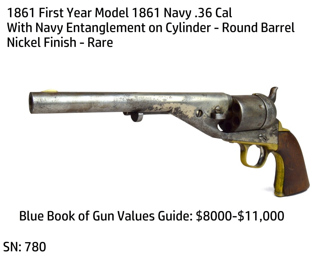 1861 First Year Model 1861 Navy .36 Cal Nickel Auction