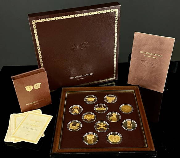 1978 Museum Of Gold Sterling And 24k Gold Coin Set