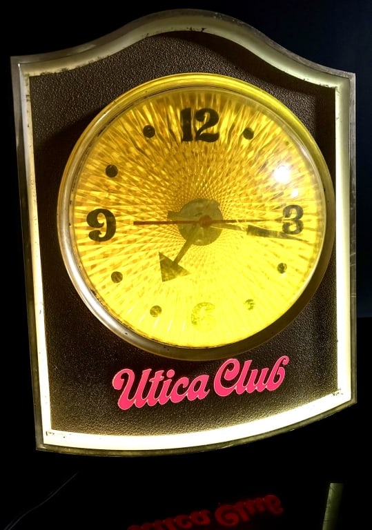 1960's 70's Utica Club Beer Light Up Adv. Clock