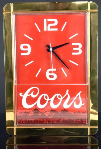 Vintage 1980's Coors Light Clock Light Sign