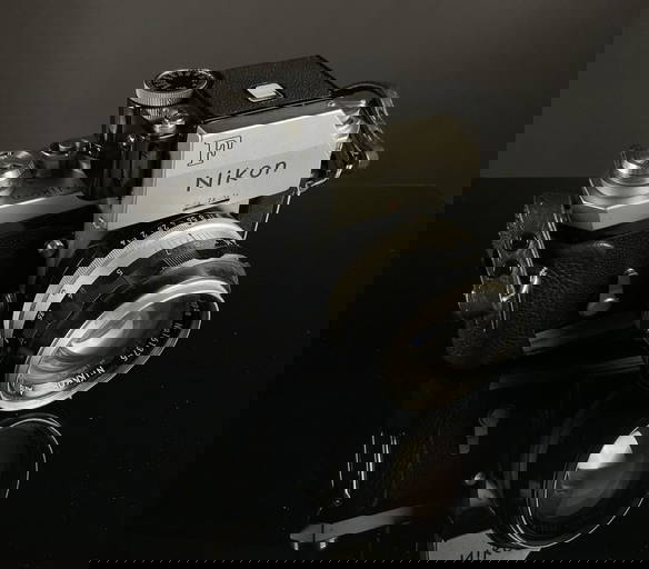 Nikon F W/ Nikkor S 5.8cm F/1.4 Lens And Case