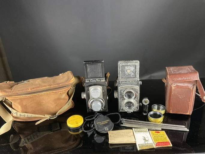 Ciro Flex & Rolleicord Tlr Camera Lot