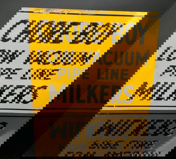 Chore Boy Low Vacuum Pipe Line Milkers Sign