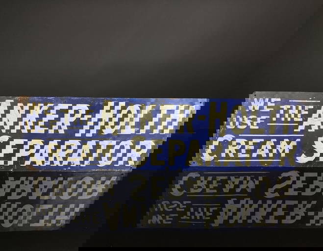 Anker Holth Cream Separator Tin Farm Sign