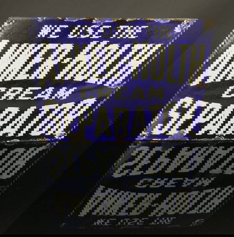 Anker-holth Cream Seperator Porcelain Sign Auction