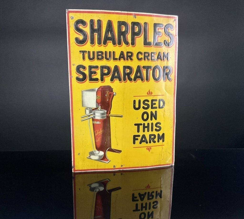 Early Sharples Tubular Cream Separator Farm Sign Auction