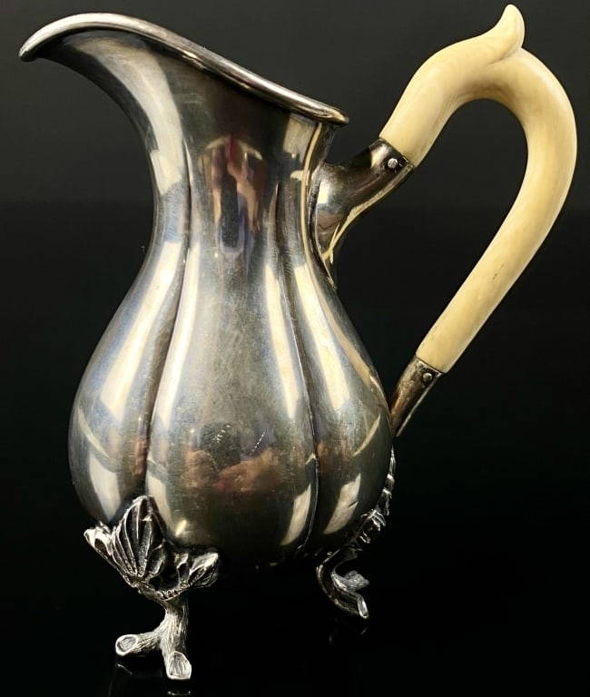 Antique Sterling Silver Footed Creamer Auction