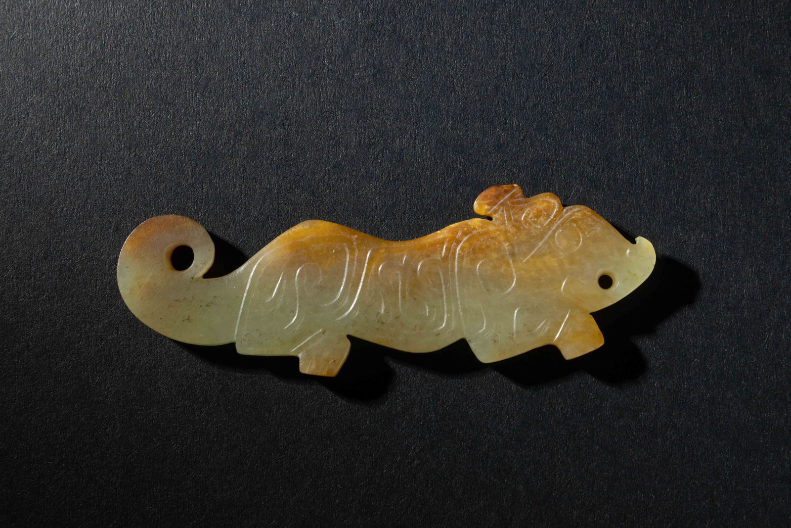 Shang Dynasty - Carved Jade Tiger Pendant Auction