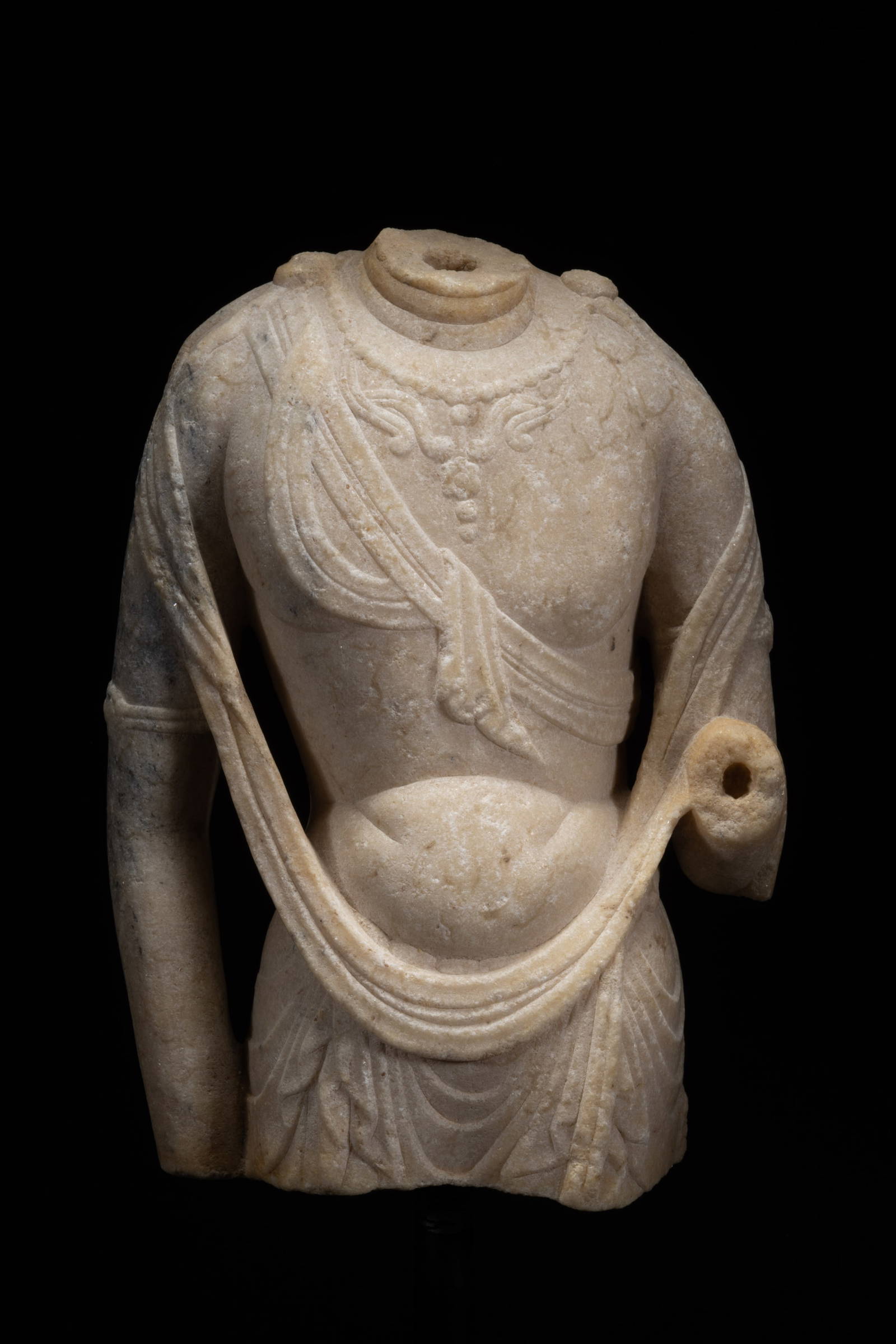 Tang Dynasty - White Marble Buddha Torso Statue Auction