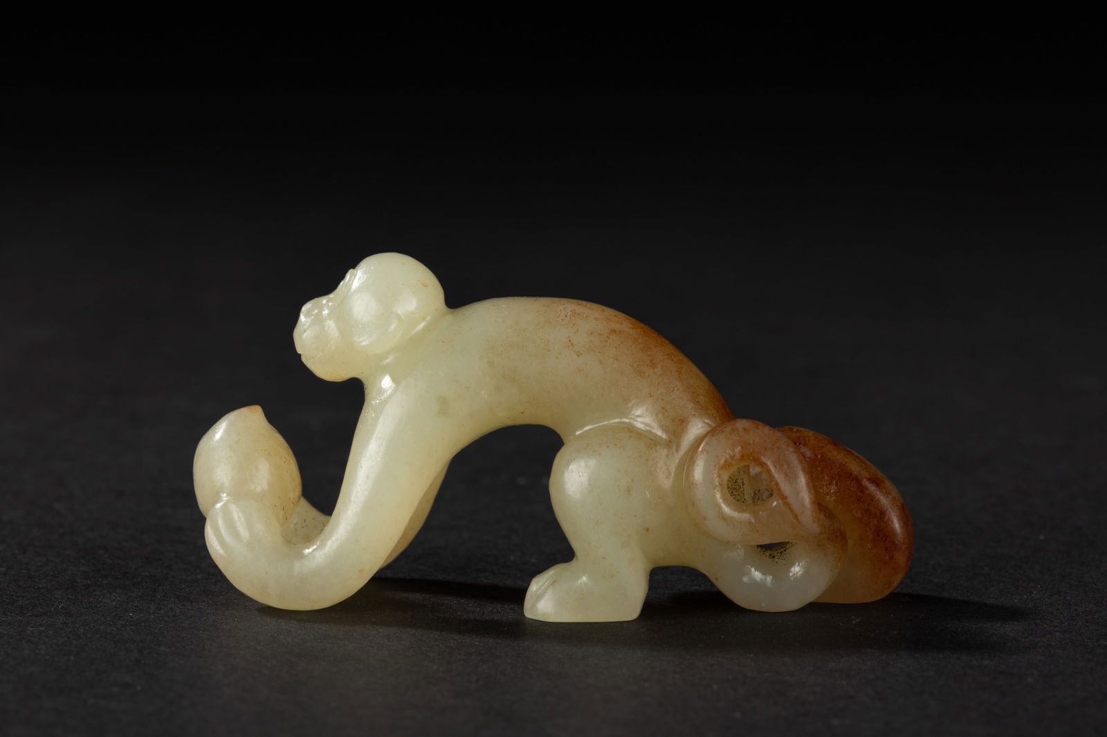 Ming Dynasty Jade Monkey Holding Peaches