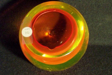 10: Modern Vaseline Glass Ashtray