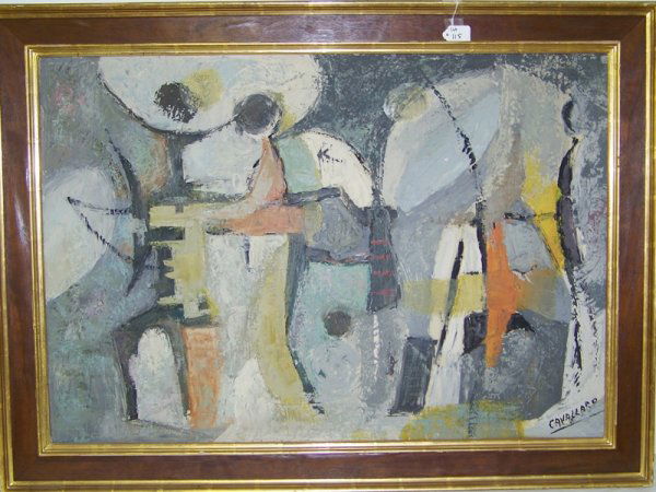 115:Vincent Cavallaro (Amer. 1912-1985) Modernist O/C