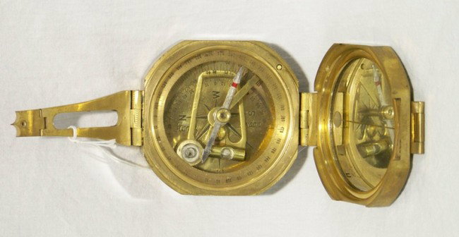 39: Brass Surveyor's Compass by Stanley, London, 20th