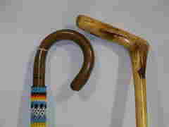 Pair Vintage Indian Beaded Walking Sticks / Canes - Mar 24, 2012 | K&M ...
