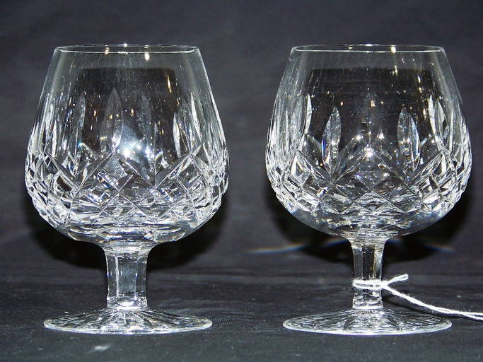 Pair Waterford Crystal Brandy Glasses