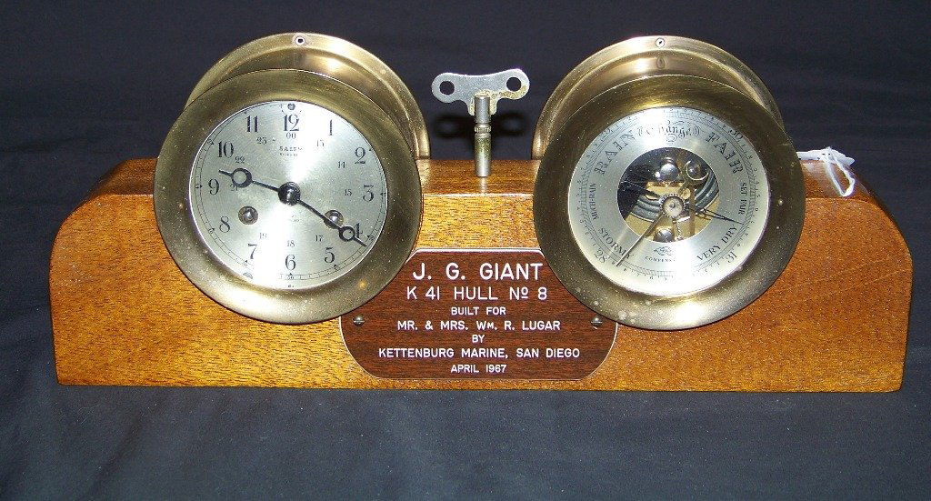 Vintage Salem Ships Clock & Barometer