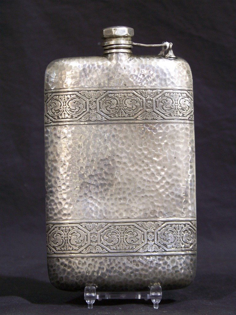 Vintage Hand Hammered Silver Flask by Apollo