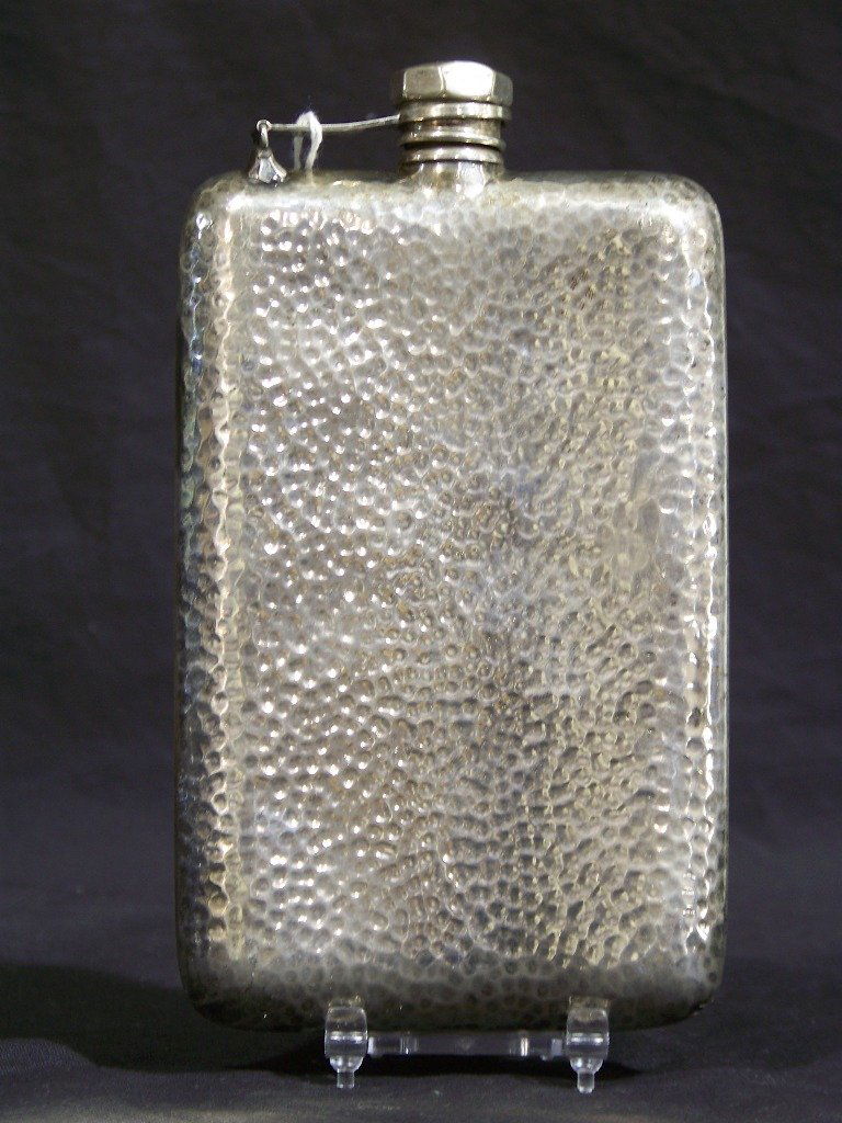 Vintage Hand Hammered Silver Flask by Apollo