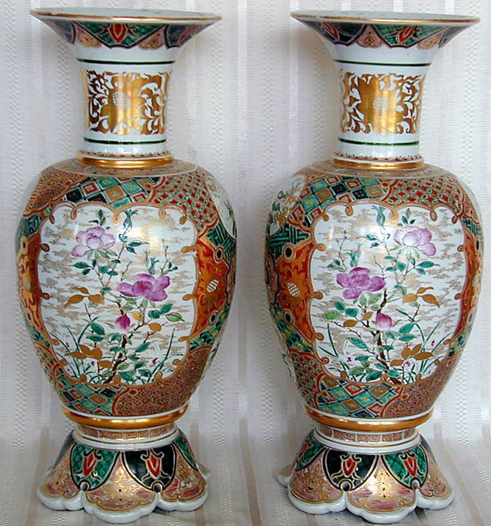 Pr. 19th C. Samson Vases 17 1/2" H. Chinese Design