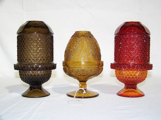 3 Vintage Glass Fairy Lamps,