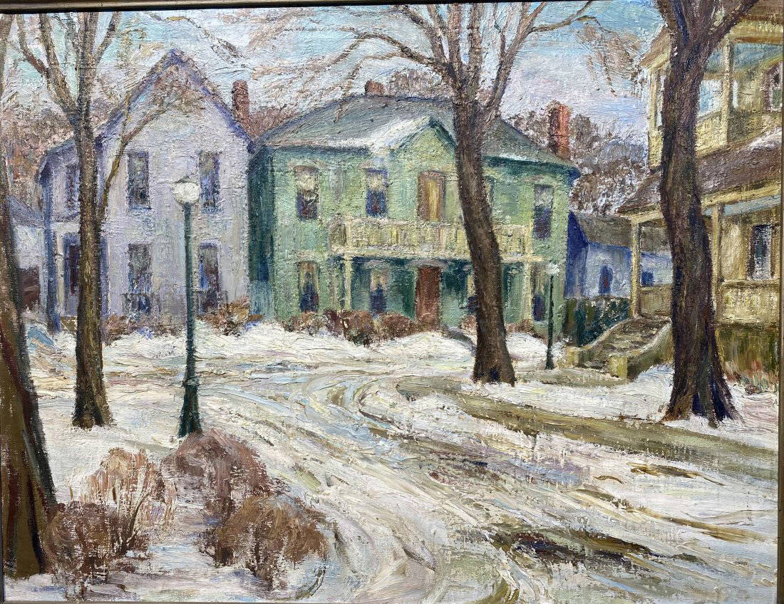 Mary Stuard Townsend Mason Impressionist Pennsylvania? Snow Scene Auction