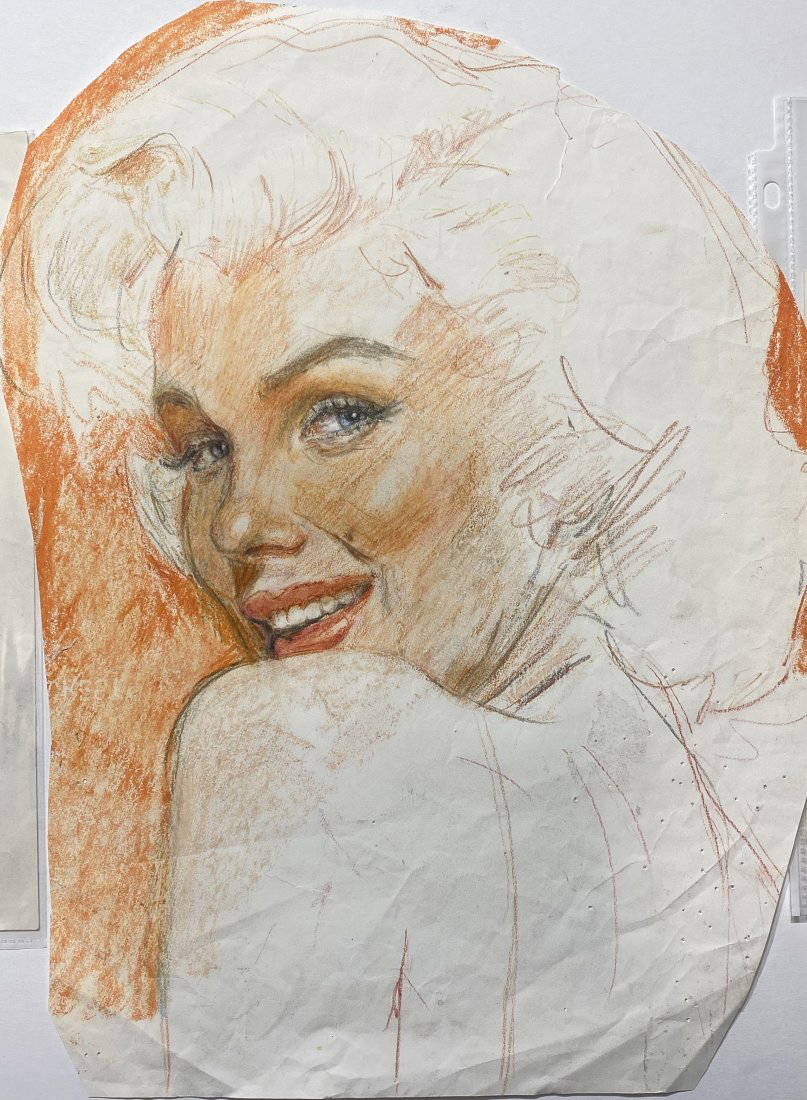 Lot Of Original Drawings By Frank Milner Marilyn Monroe Auction