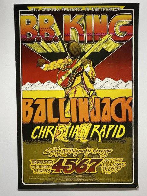 Bill Graham Presents Bb King Ballin Jack Concert Poster 1970 # 269 Auction