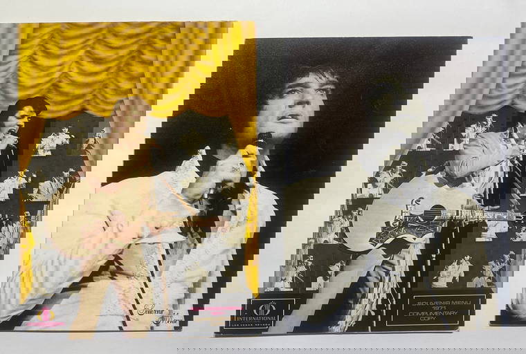 2 Elvis Presley Las Vegas Hilton International Souvenir Menus 1970 & 1971