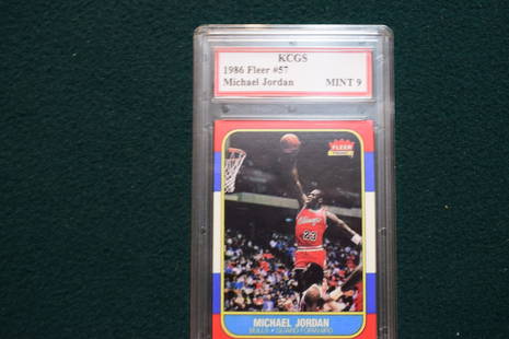 1986 Fleer #57 Michael Jordan Rookie Card – Kcgs 9 – Mint