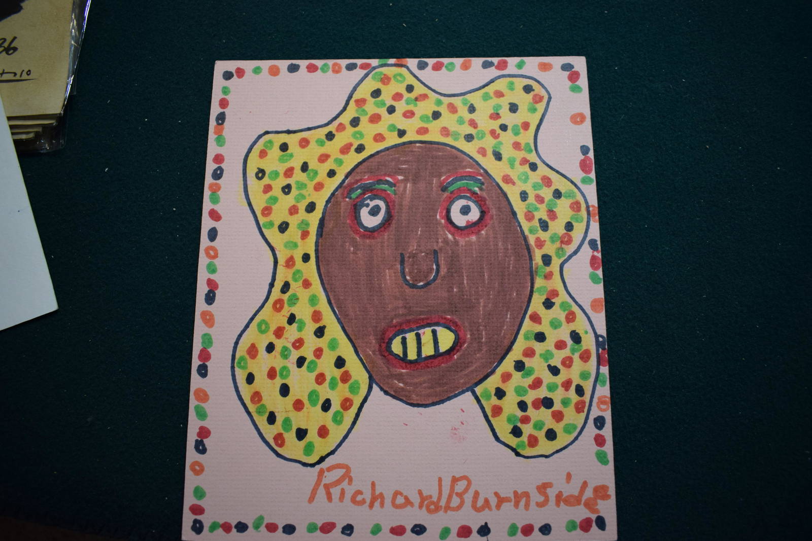 Folk Artist Richard Burnside Crayon Original On Art Board #1 Auction