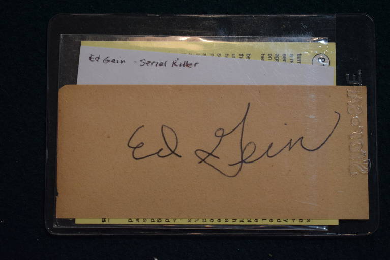 Ed Gein Psycho / Serial Killer Signed Cut W Card W Coa