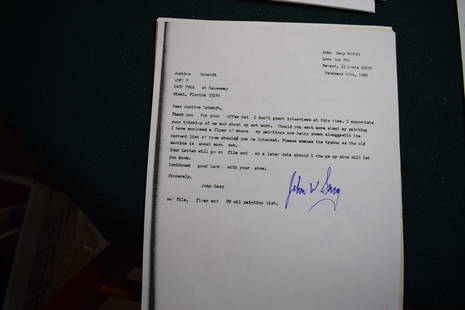 John Wayne Gacy Serial Killer Signed Letter The Killer Clown