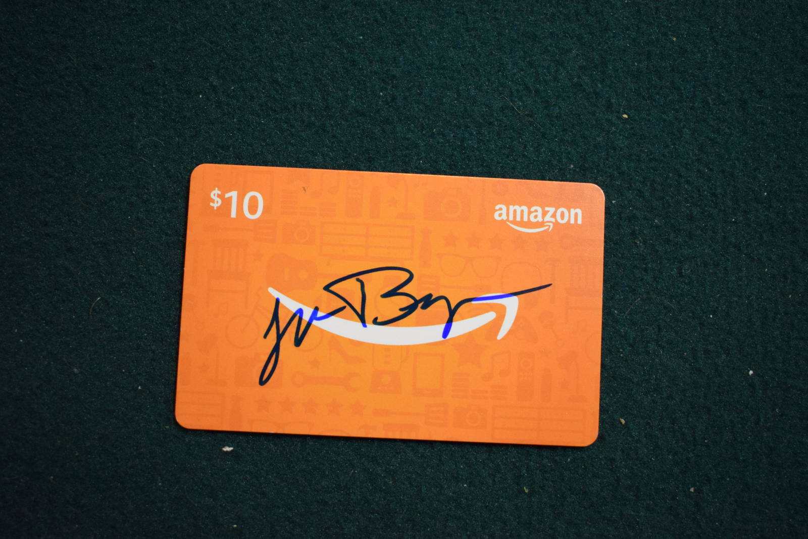 Jeff Bezos Signed Orange Amazon Gift Card Auction