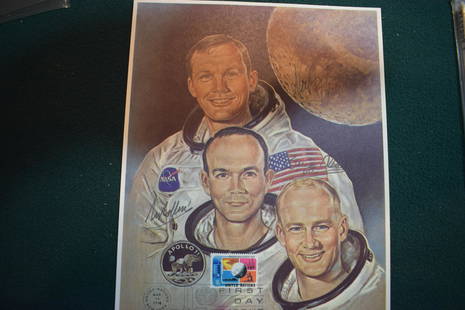 Apollo 11 (3) Armstrong Aldrin & Collins Signed Matted 10.75x13.45 ...