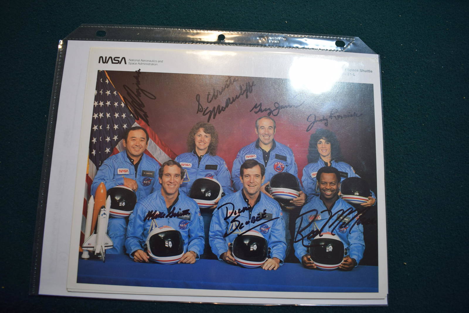 Challenger Shuttle Crew Signed Nasa Lithograph By All 7 W Coa Auction